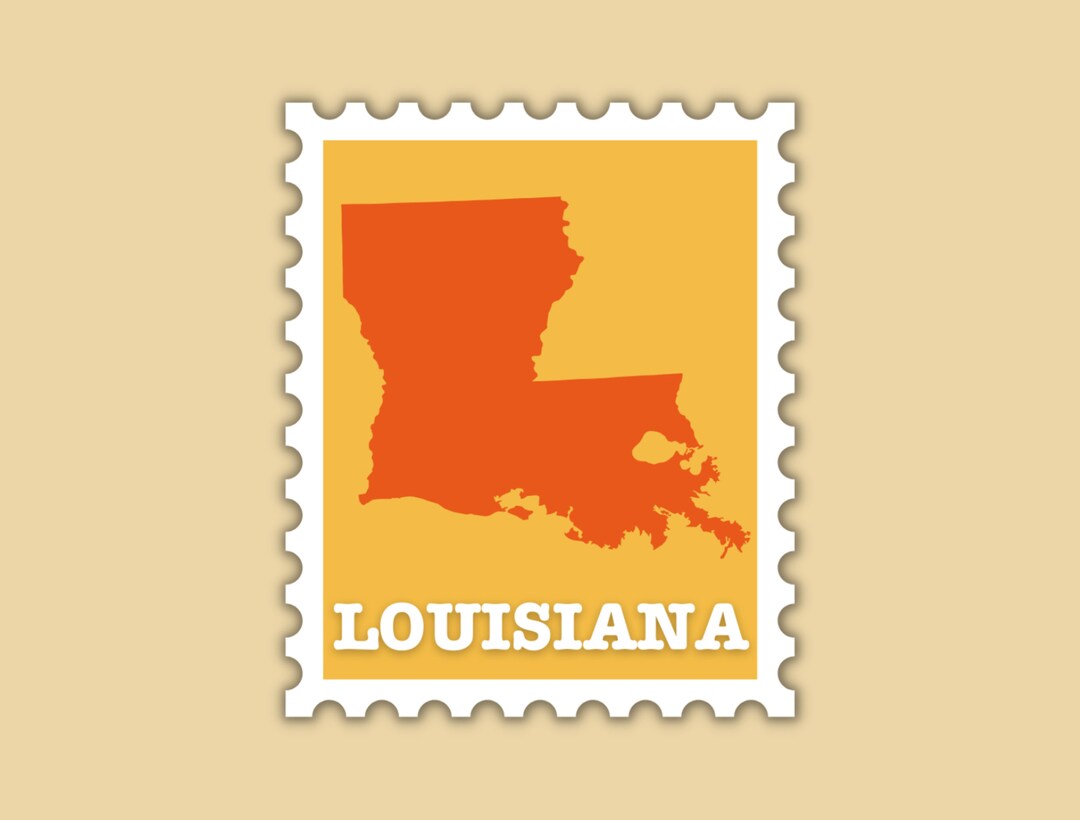 Louisiana Stamp Sticker, Multiple Colors, Vinyl Sticker, Places I've ...