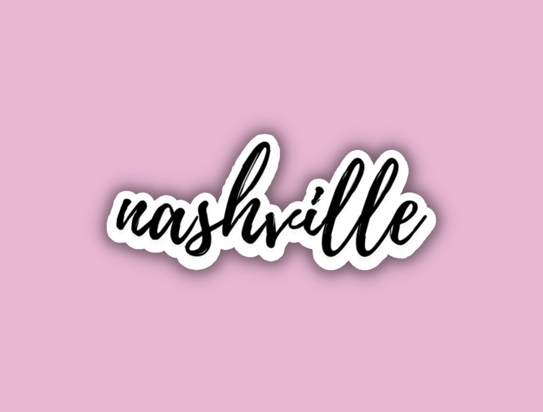 Nashville Cursive Travel Sticker, Vinyl Laptop Water Bottle Sticker ...