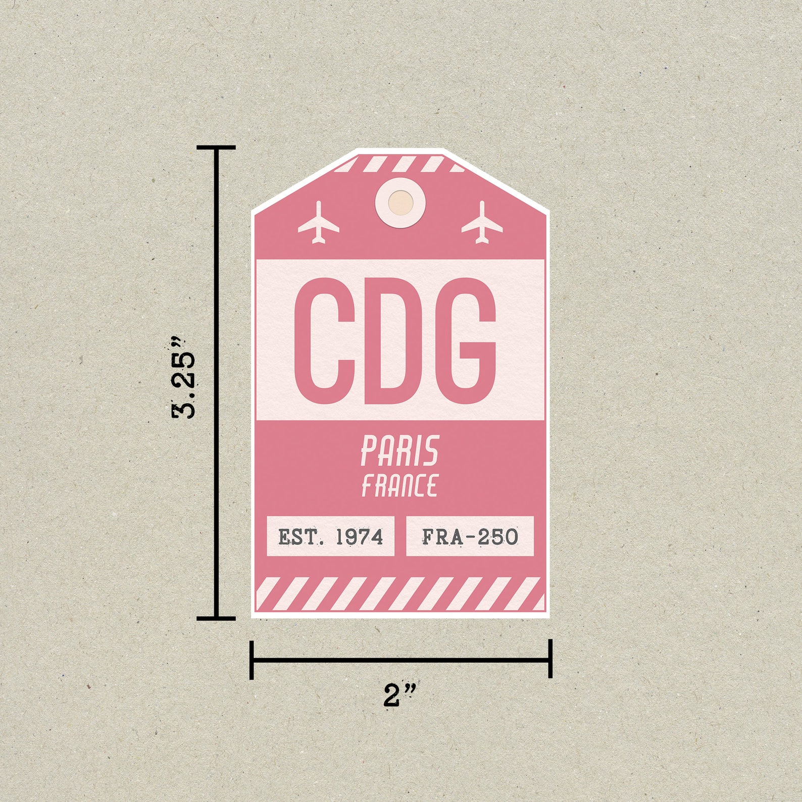 CDG Paris France Luggage Tag Sticker / Airport Code Baggage Decal ...