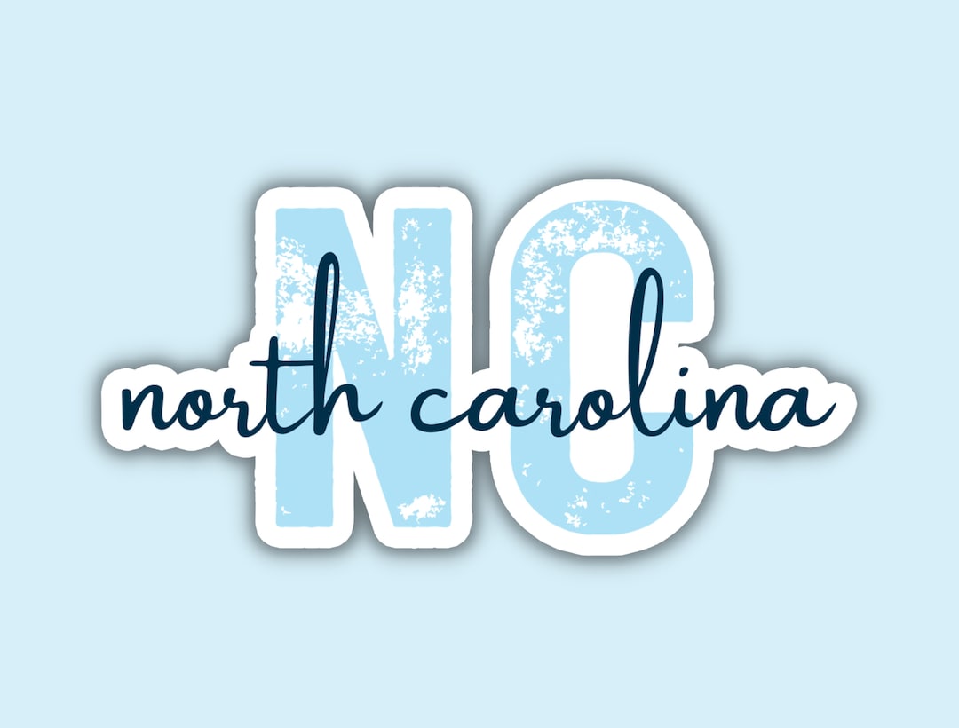 North Carolina State Travel Sticker, Multiple Colors NC State Code ...