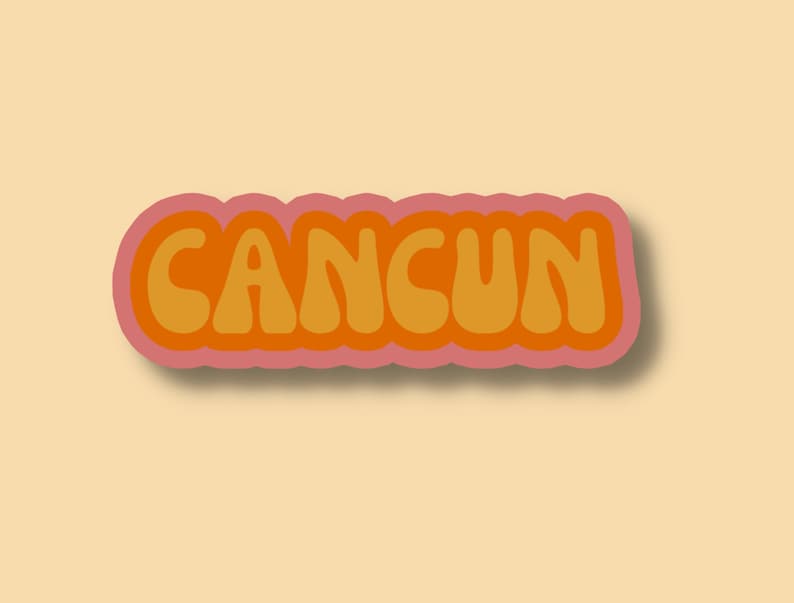 Cancun Sticker, Multiple Colors, Vinyl Laptop Water Bottle Sticker ...