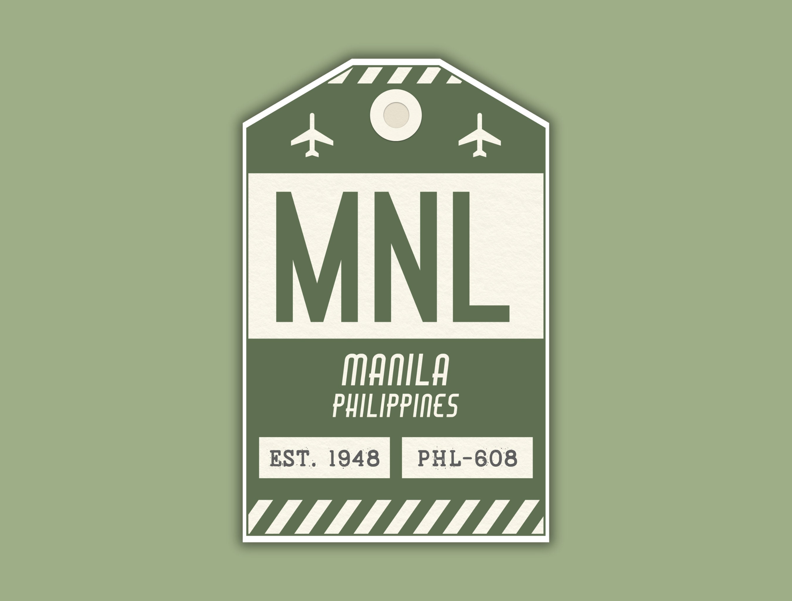 MNL Manila Philippines Luggage Tag Sticker / Airport Code Baggage Decal ...