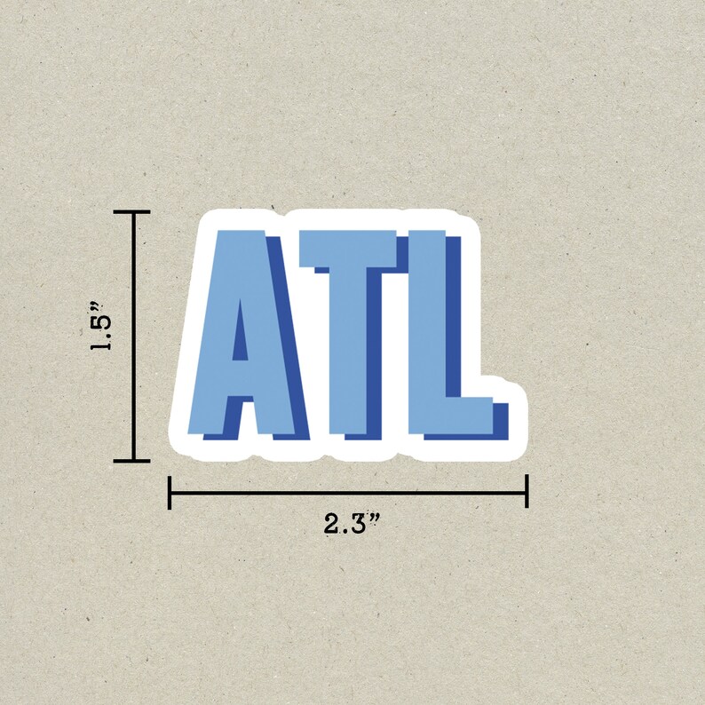 ATL Atlanta Georgia Airport Code Sticker, Luggage Decal, Vinyl Travel ...