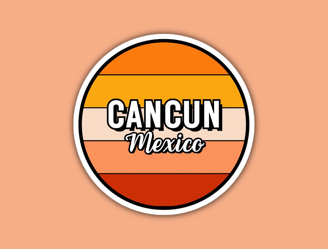 Cancun Mexico Travel Sticker, 2.5" Multiple Colors, Laptop Water Bottle ...
