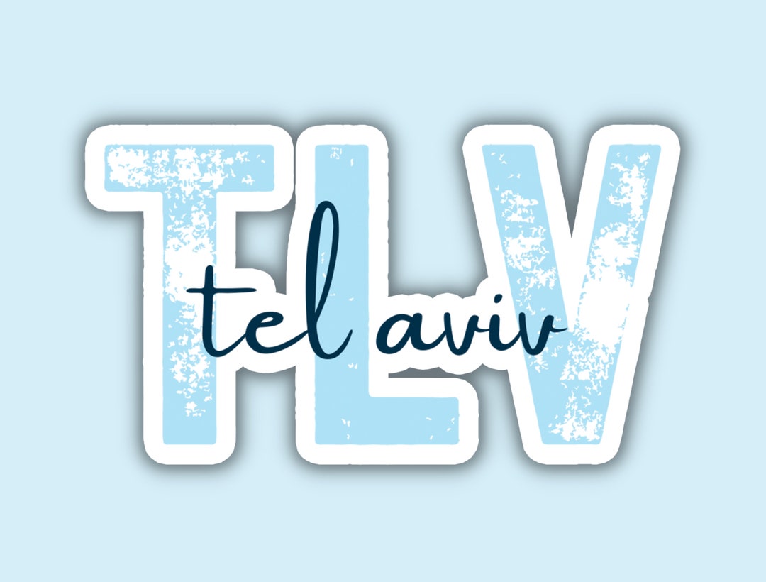 TLV Tel Aviv Airport Code Travel Sticker, Multiple Colors, Vinyl Laptop ...