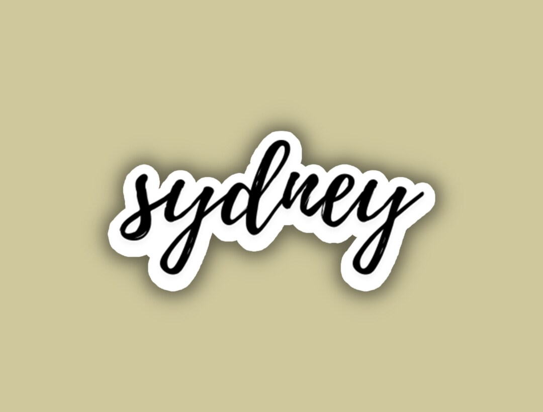 Sydney Cursive Travel Sticker, Vinyl Laptop Water Bottle Sticker ...