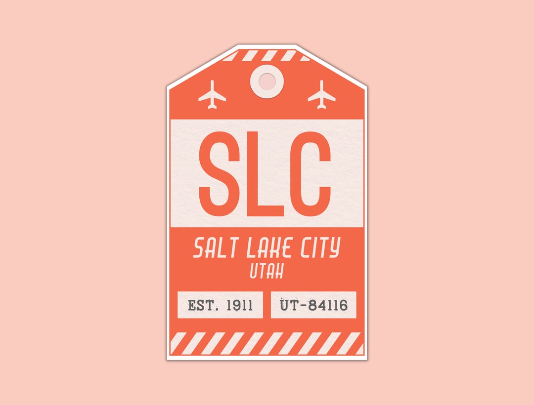 SLC Salt Lake City Utah Luggage Tag Sticker / Airport Code Baggage ...