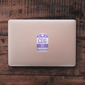 CDG Paris France Luggage Tag Sticker / Airport Code Baggage Decal ...