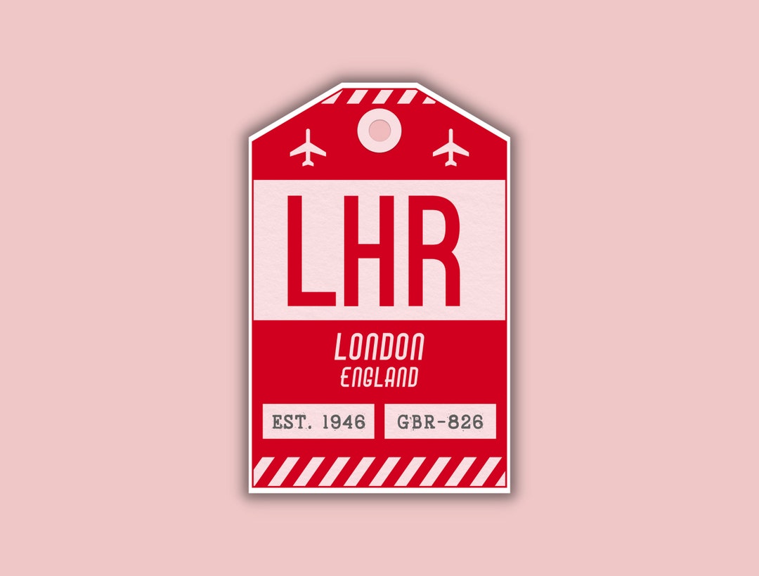 LHR London England Luggage Tag Sticker / Heathrow Airport Code Baggage ...