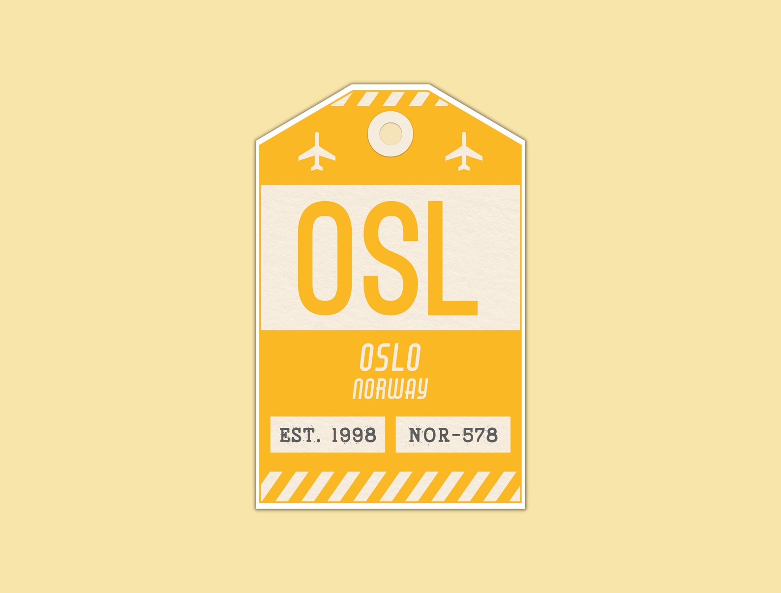 OSL Oslo Norway Luggage Tag Sticker / Schipol Airport Code Baggage ...