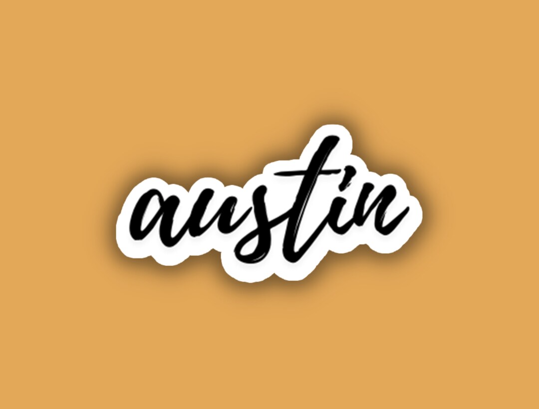 Austin Cursive Travel Sticker, Vinyl Laptop Water Bottle Sticker ...