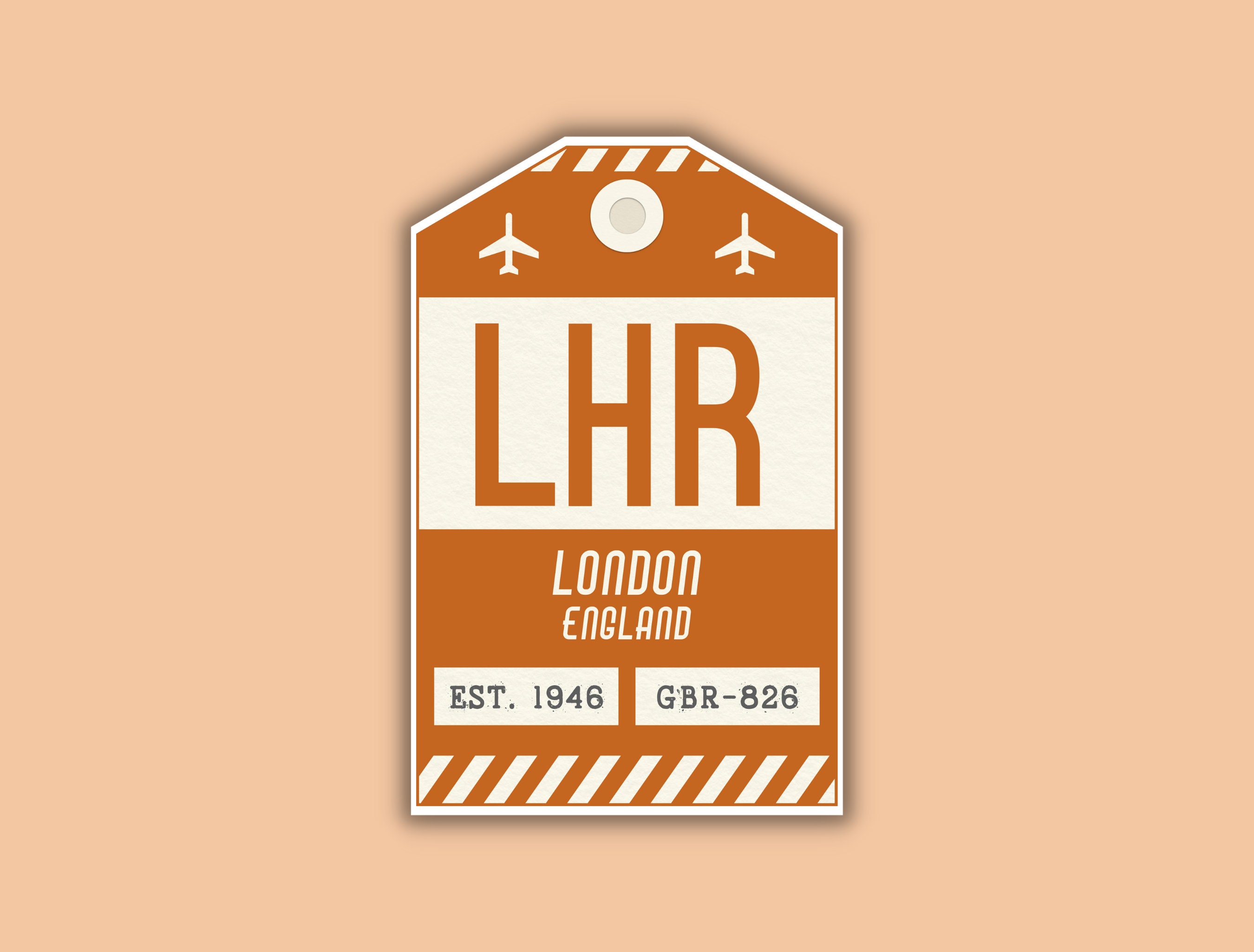 LHR London England Luggage Tag Sticker / Heathrow Airport Code Baggage ...