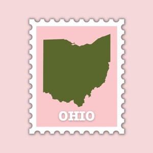 Ohio Stamp Sticker, Multiple Colors, Vinyl Sticker, Places I've Been ...
