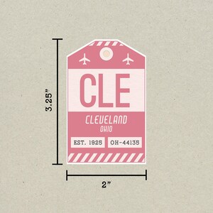 CLE Cleveland Ohio Luggage Tag Sticker / Airport Code Baggage Decal ...