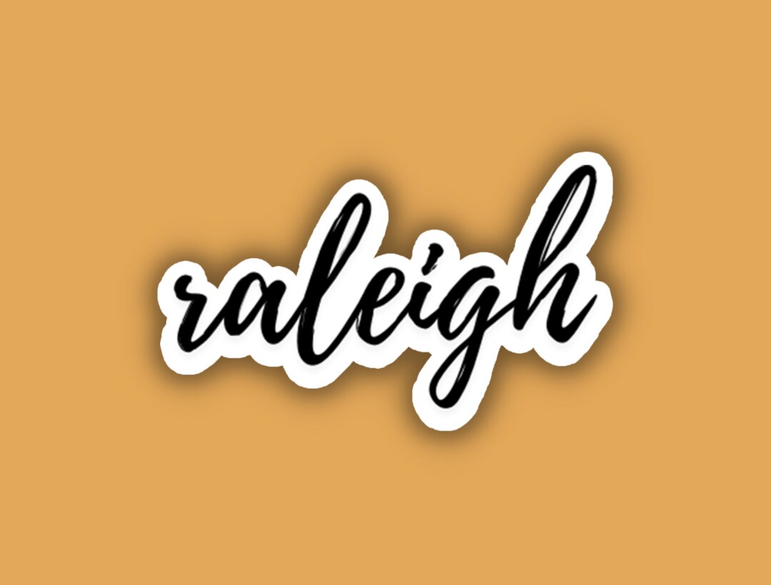 Raleigh Cursive Travel Sticker, Vinyl Laptop Water Bottle Sticker ...