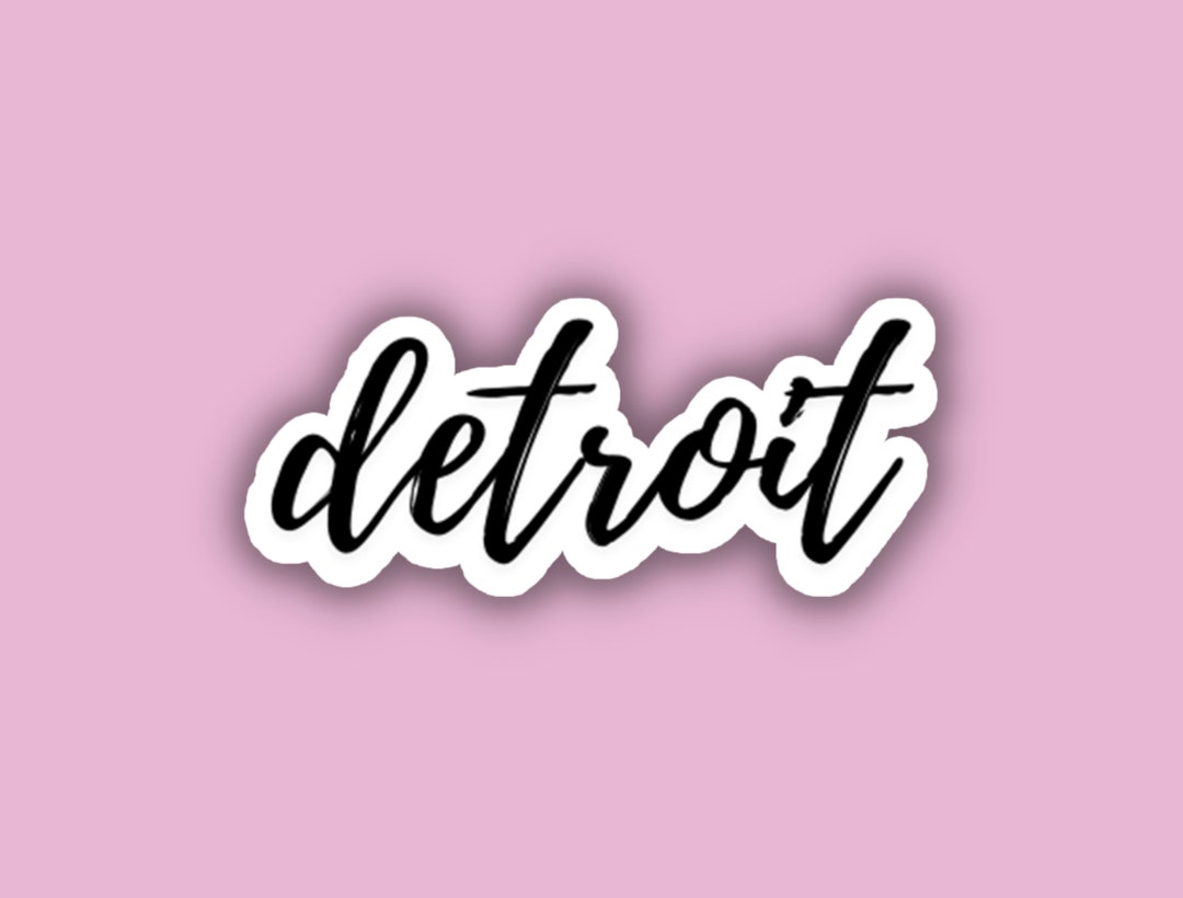 Detroit Cursive Travel Sticker Vinyl Laptop Water Bottle - Etsy