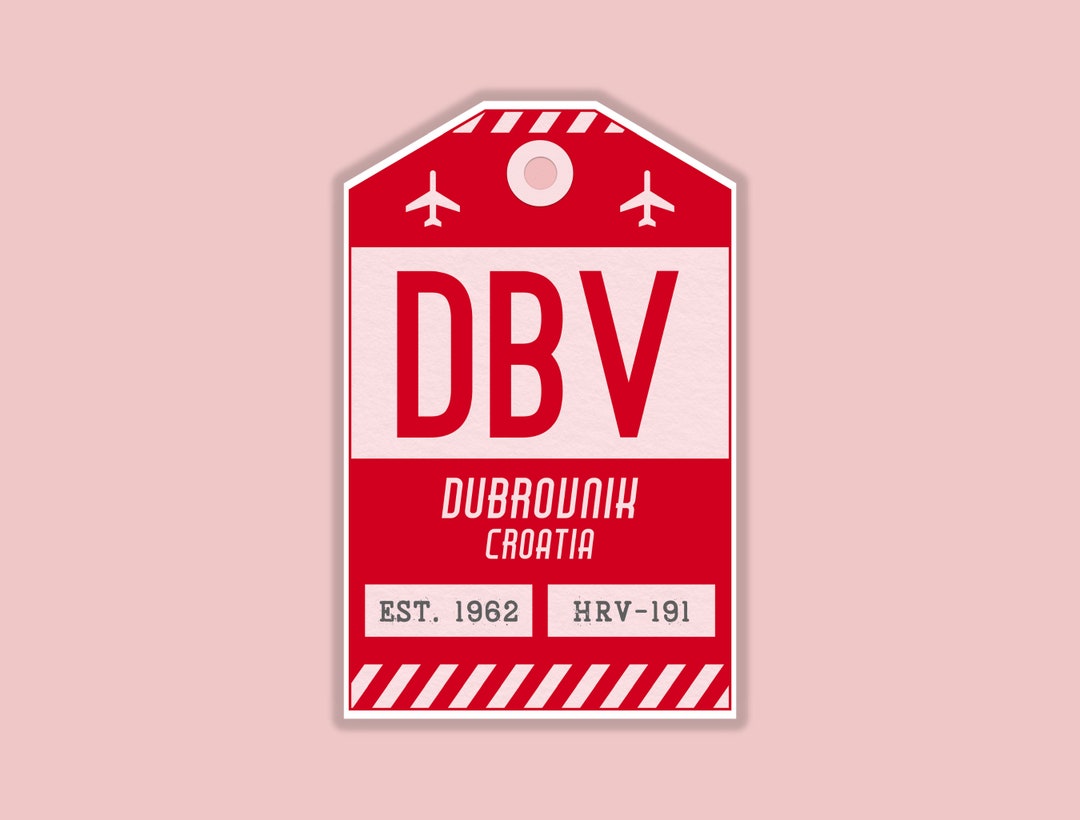 DBV Dubrovnik Croatia Luggage Tag Sticker / Airport Code Baggage Decal ...