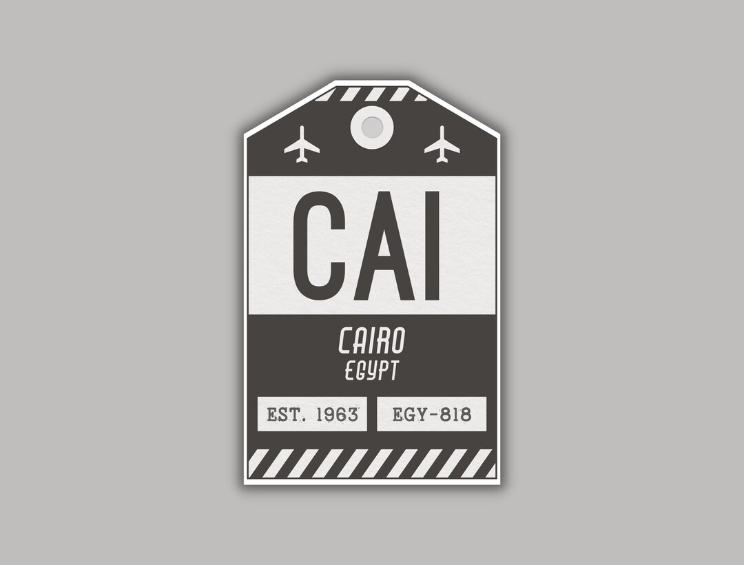 CAI Cairo Egypt Luggage Tag Sticker / Airport Code Baggage Decal ...