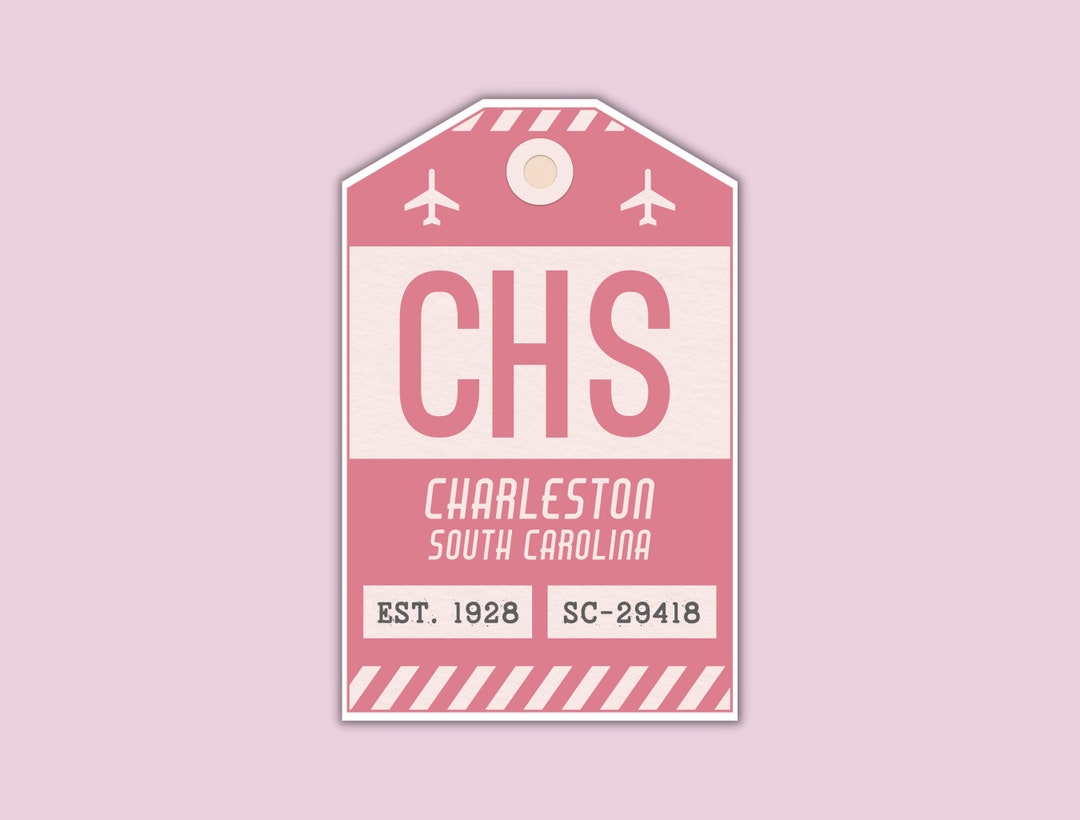 CHS Charleston South Carolina Luggage Tag Sticker / Airport Code ...