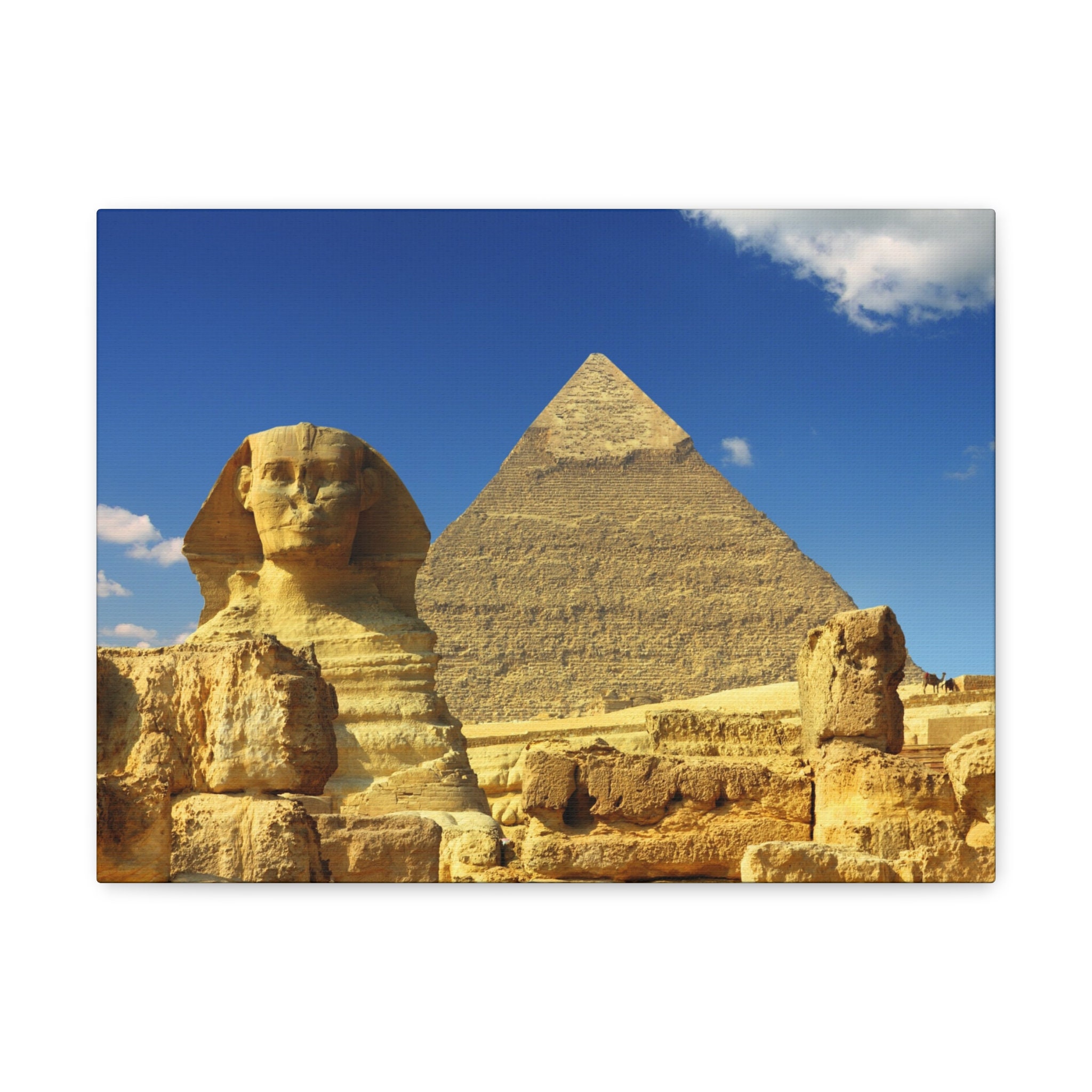Painting the Great Sphinx of Giza, Print on Canvas, Wall Art Pyramids ...