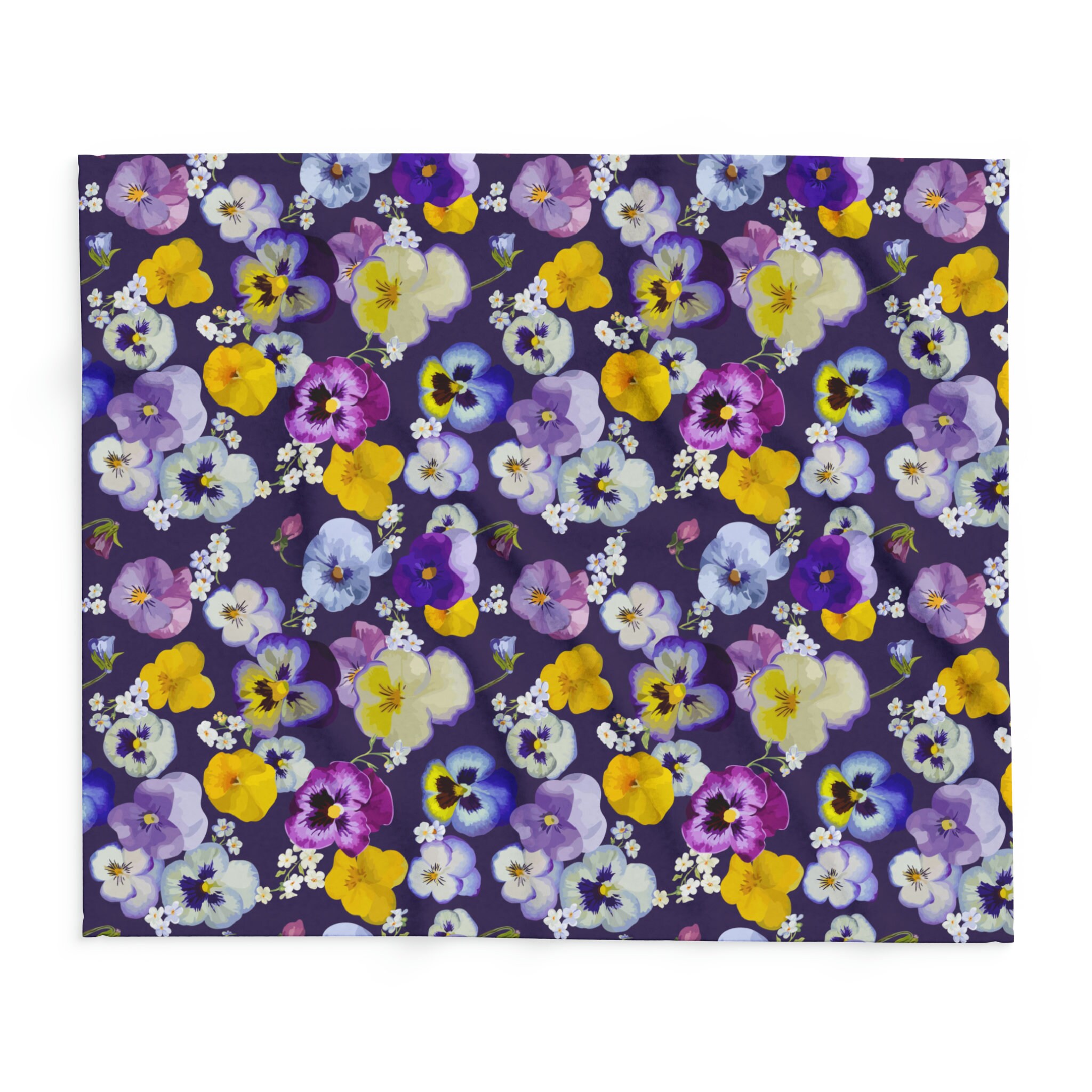 Fleece Blanket With Violets Birth Flower for February, Blanket Pansies ...
