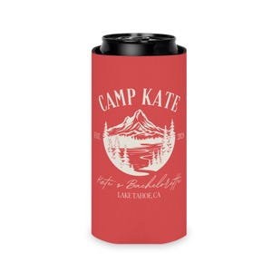 Custom Camp Bachelorette Can Coolers Camping Bachelorette Party Gifts ...