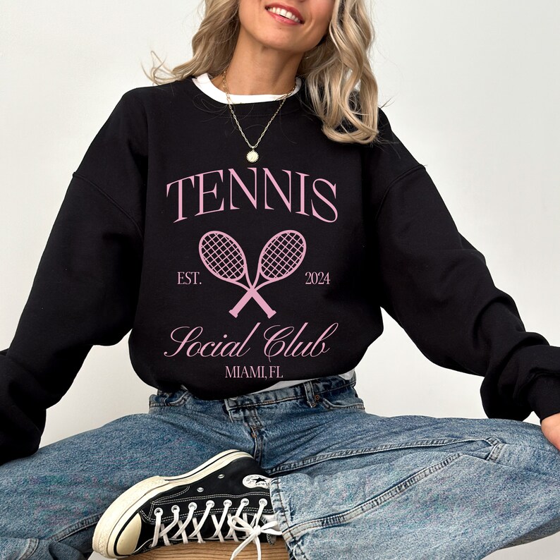 Custom Tennis Sweatshirt Personalized Tennis Club Sweatshirt Tennis ...