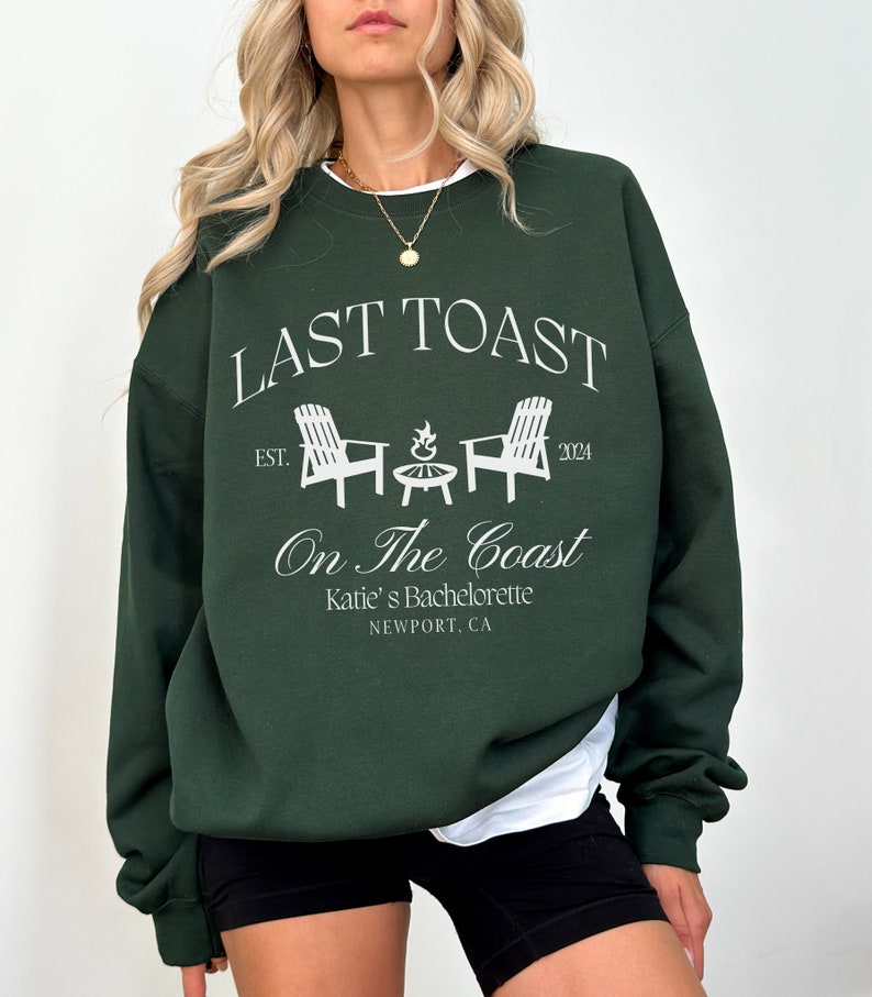 Custom Beach Bachelorette Party Sweatshirts Last Toast on the Coast ...