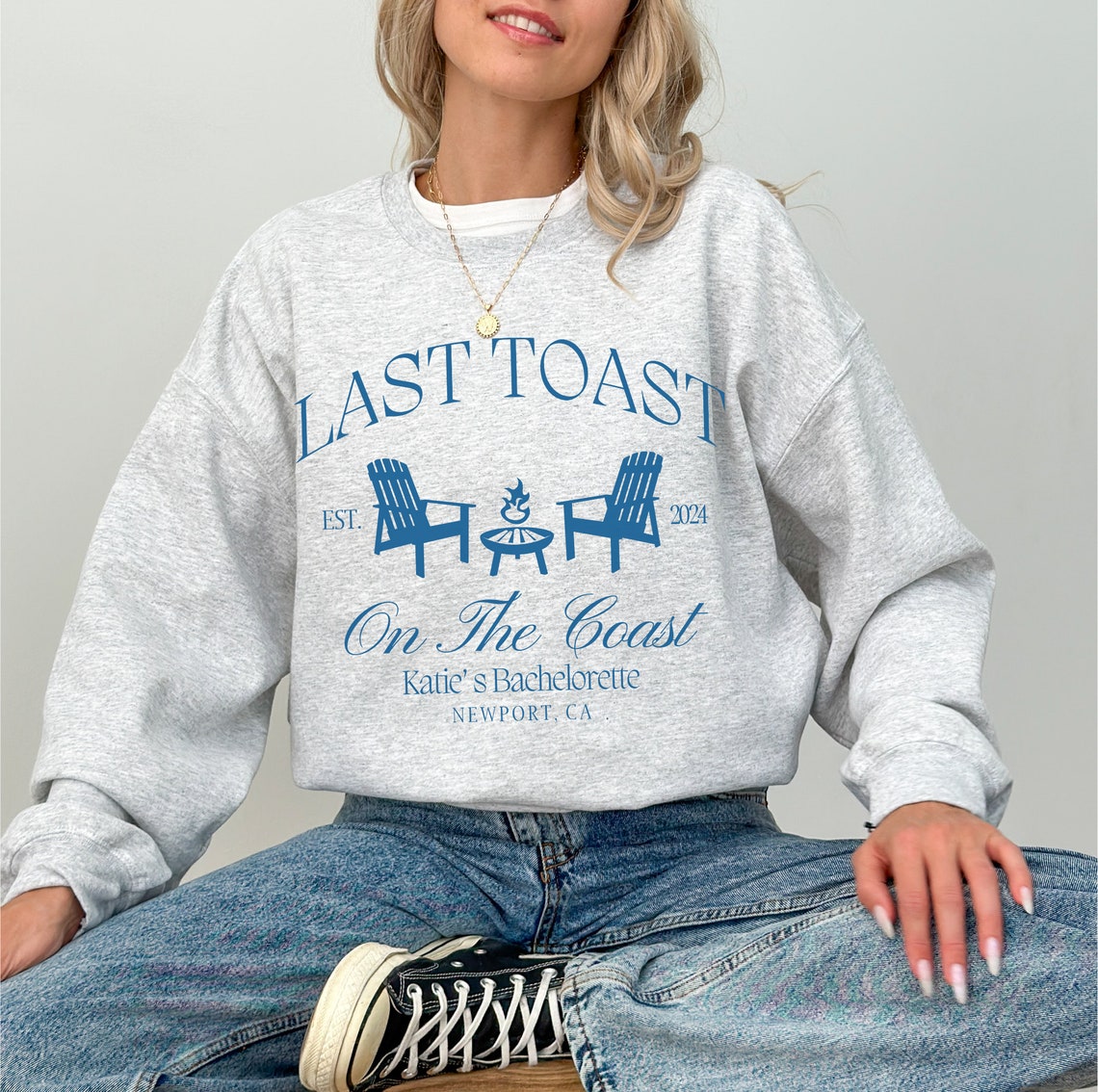 Custom Beach Bachelorette Party Sweatshirts Last Toast on the Coast ...