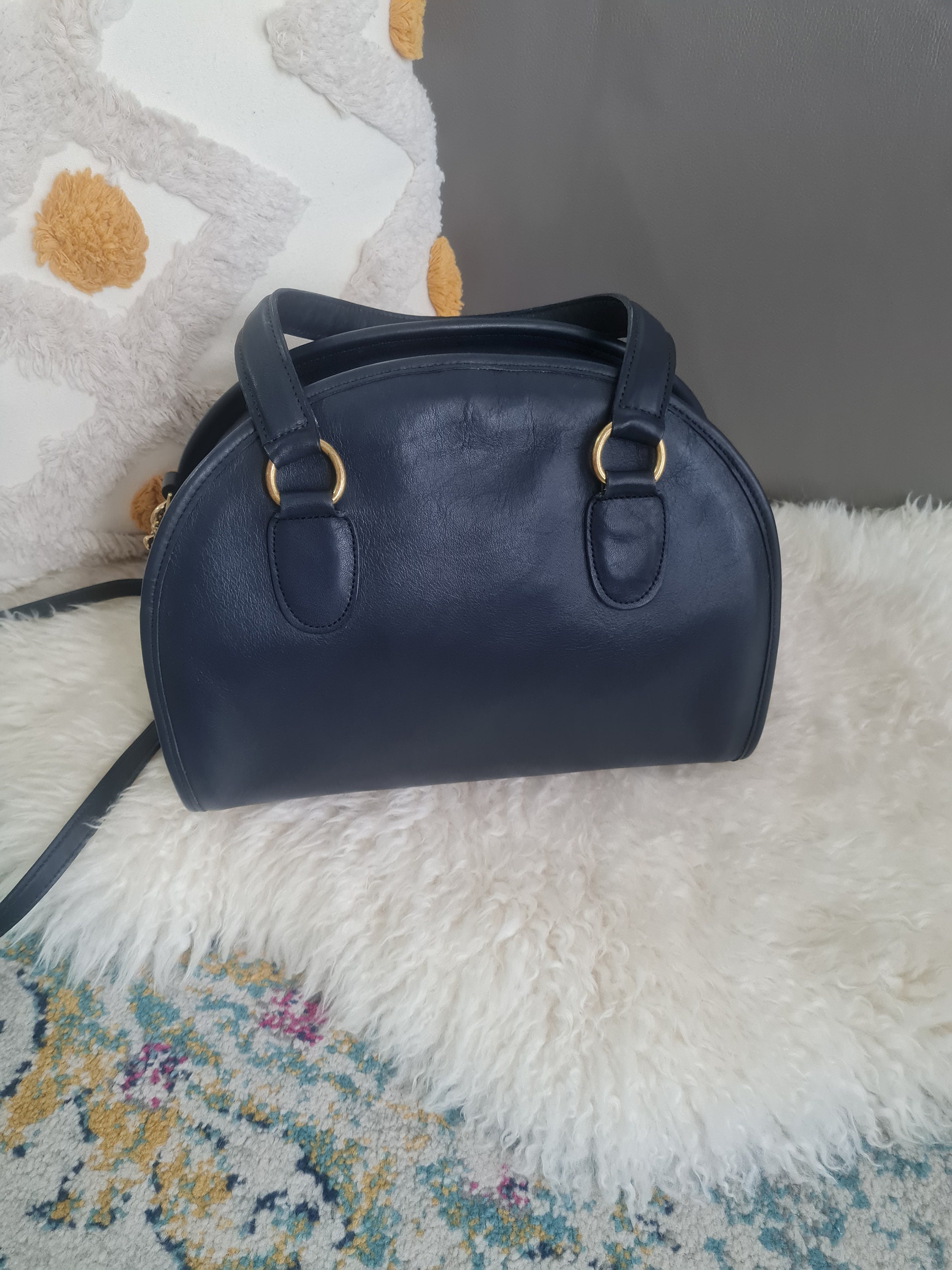 Navy Vintage Coach Chadwick Satchel 9928 - Etsy