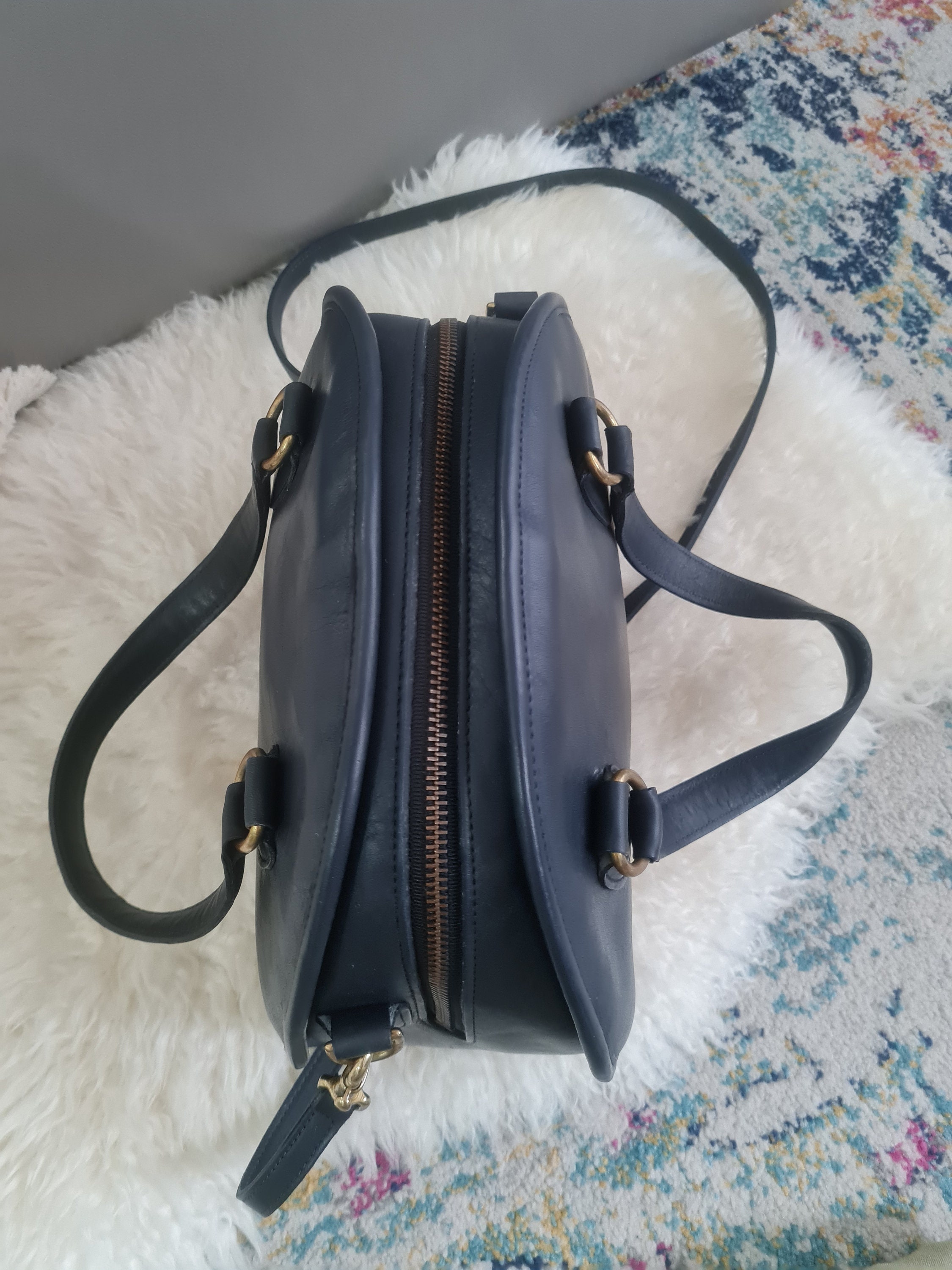 Navy Vintage Coach Chadwick Satchel 9928 - Etsy