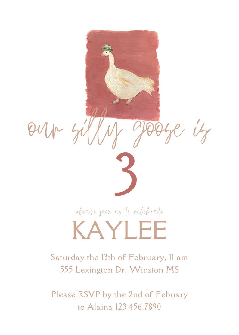 Our Silly Goose Birthday Invitation - Etsy