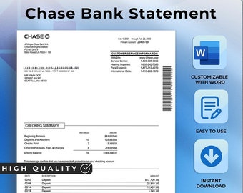 Chase Bank Statement Template