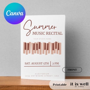 EDITABLE Recital Program Template-music,piano,voice Studio-instant ...