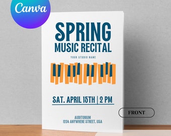 EDITABLE Recital Program Template | Music, Piano, Voice Studio ...