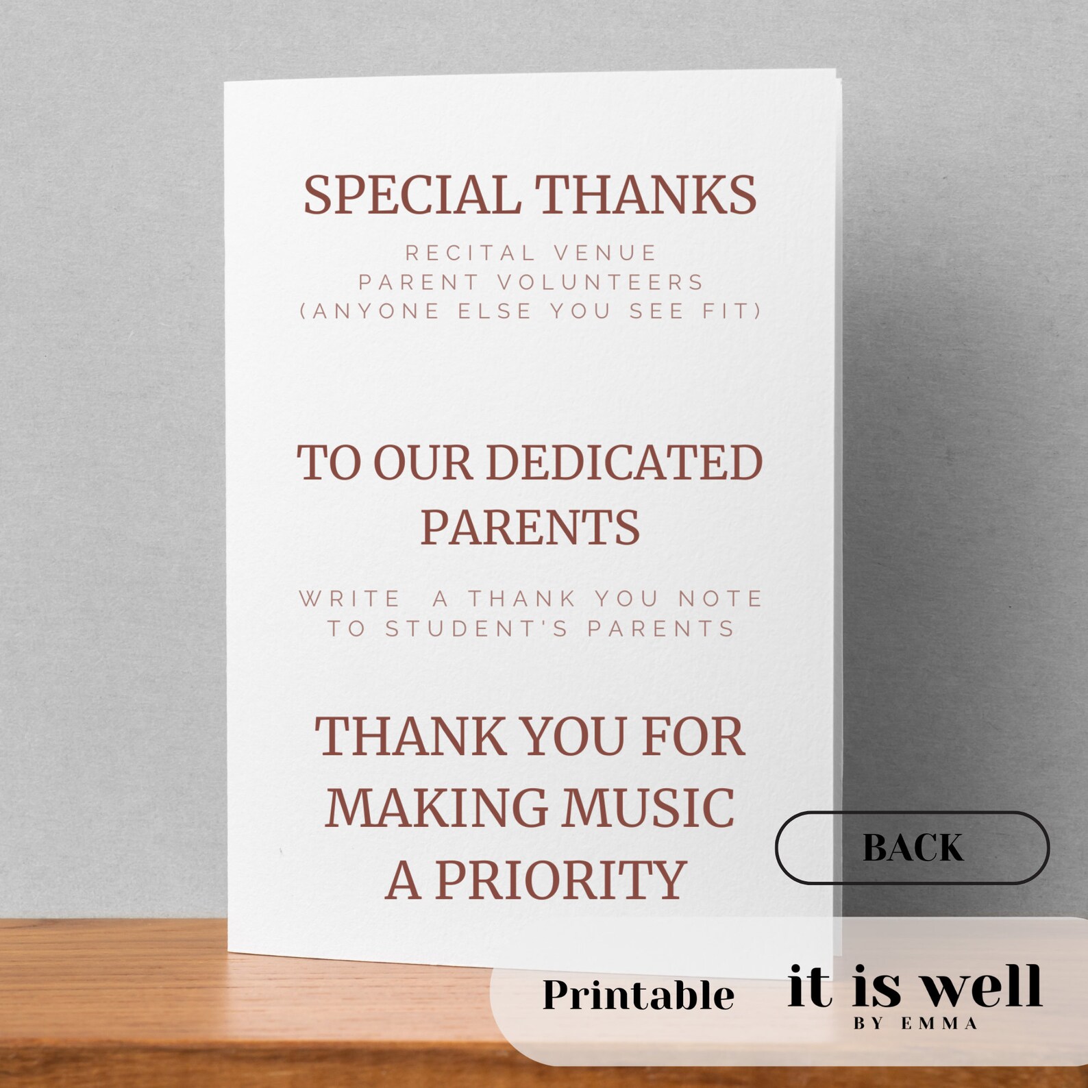 EDITABLE Recital Program Template-music,piano,voice Studio-instant ...