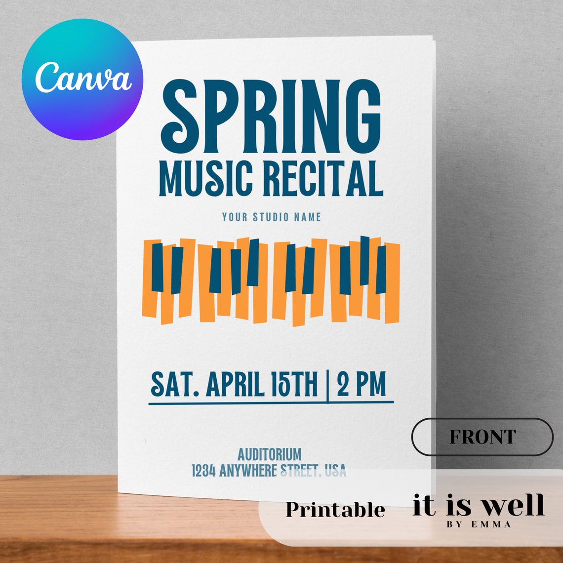 EDITABLE Recital Program Template-music,piano,voice Studio-instant ...