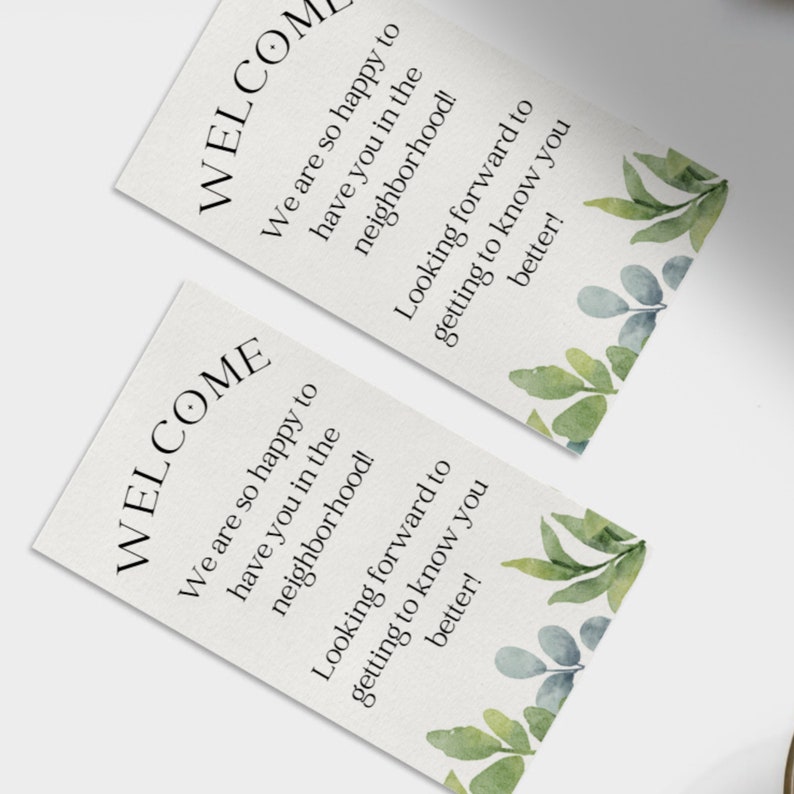 Welcome Neighbor Gift Tag, Gifts for Neighbors, New Neighbor, Greenery ...
