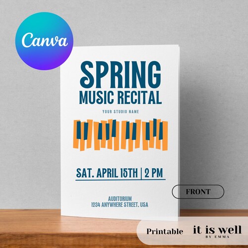 Music Program TEMPLATE Instant Digital Download Edit in - Etsy