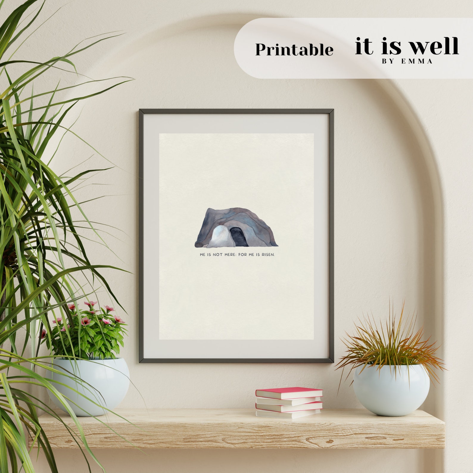 He is Not Here for He is Risen, Jesus Christ, Minimal Modern Easter ...