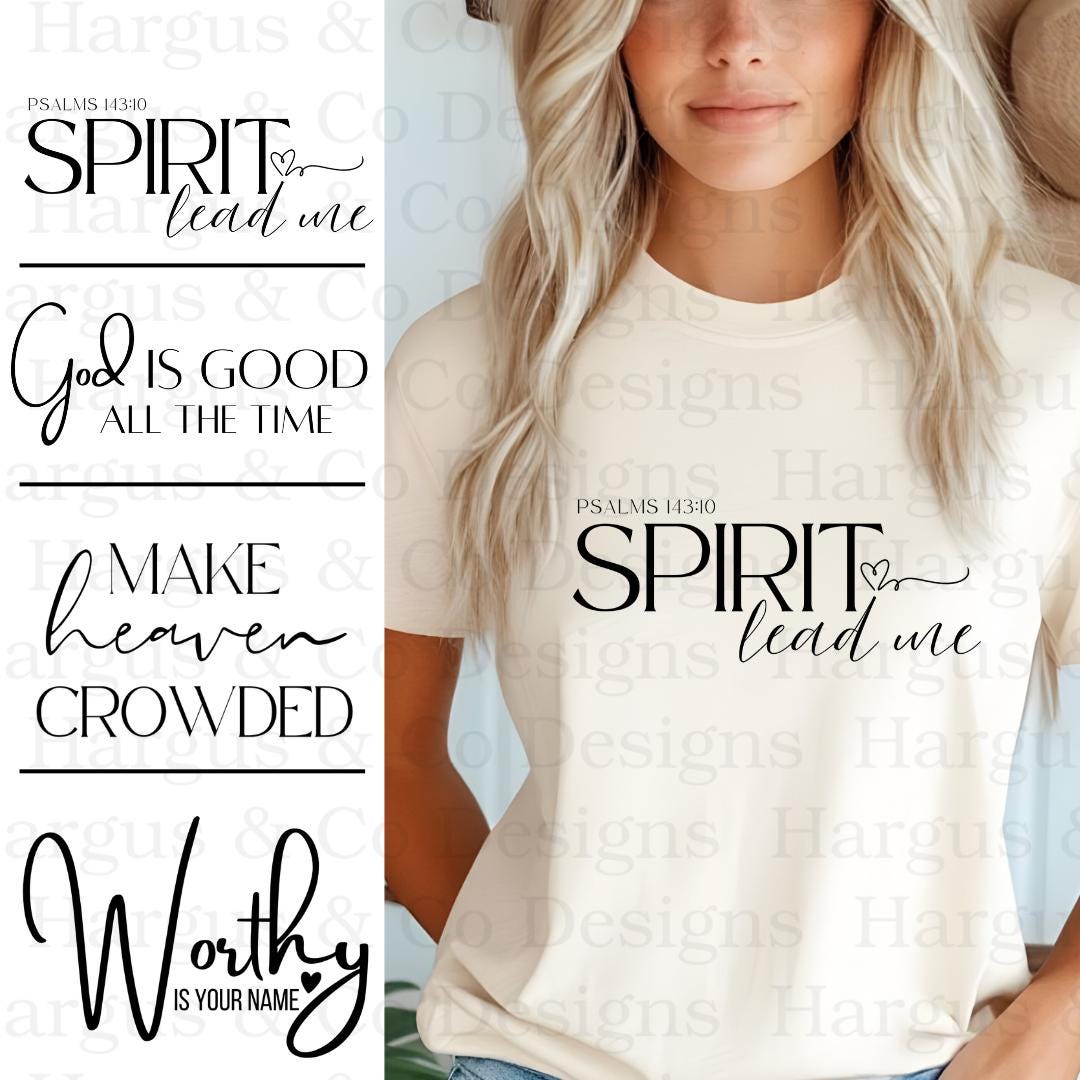 Christian PNG Bundle, Spirit Lead Me PNG SVG, Faith Png, Minimal ...