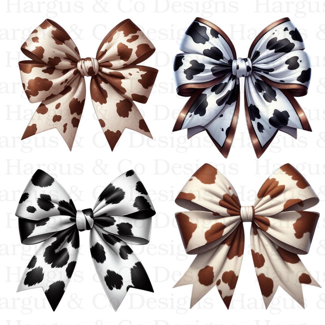 Cow Print Bow PNG Bundle: Coquette Cowgirl Designs (digital Download ...