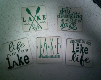 Lake Life Ceramic Coasters- Set of 4 - Etsy