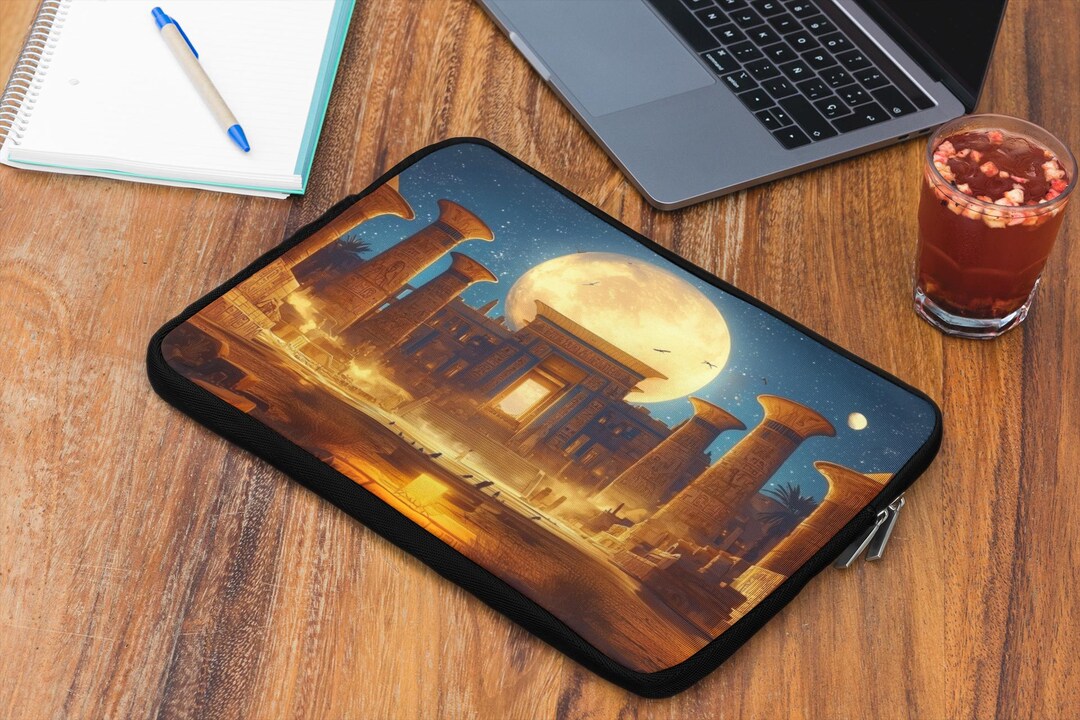Temple of the Moonlit Pharaoh's Return Design Laptop Sleeve, Cute ...