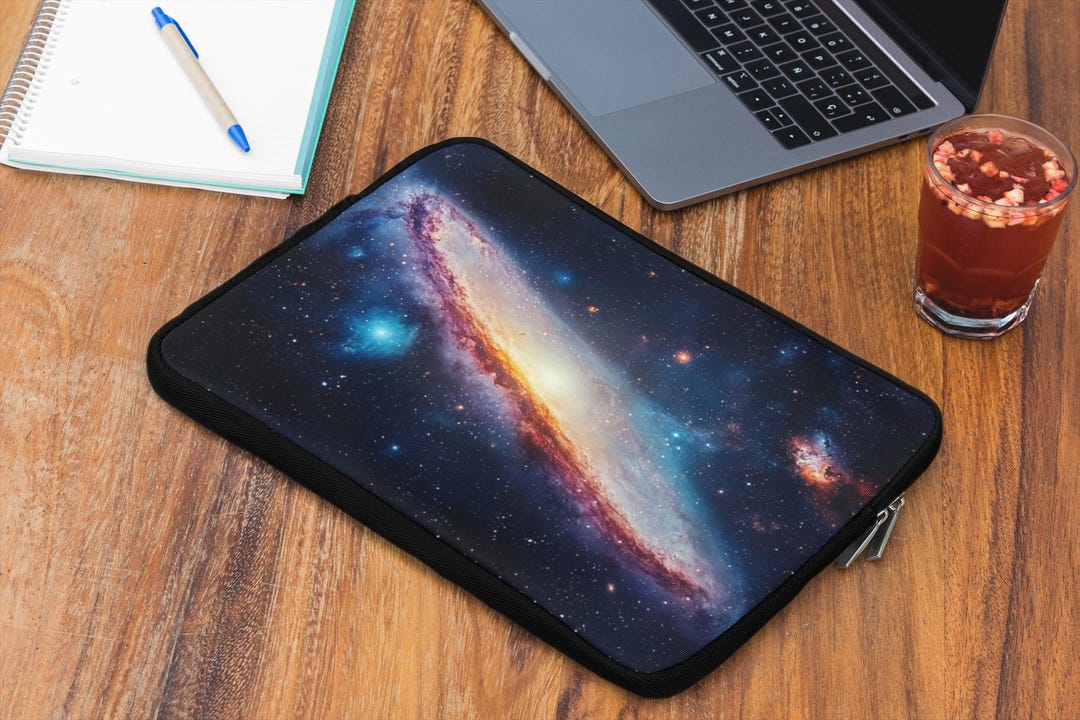 Galaxy Spiral in Starlit Void Design Laptop Sleeve, Cute Aesthetic ...