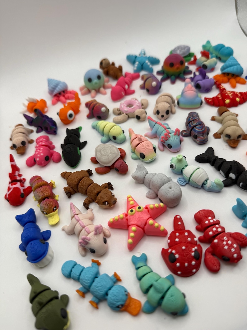 Water Animals - Mini Articulated Animals - 3D Printed - Etsy