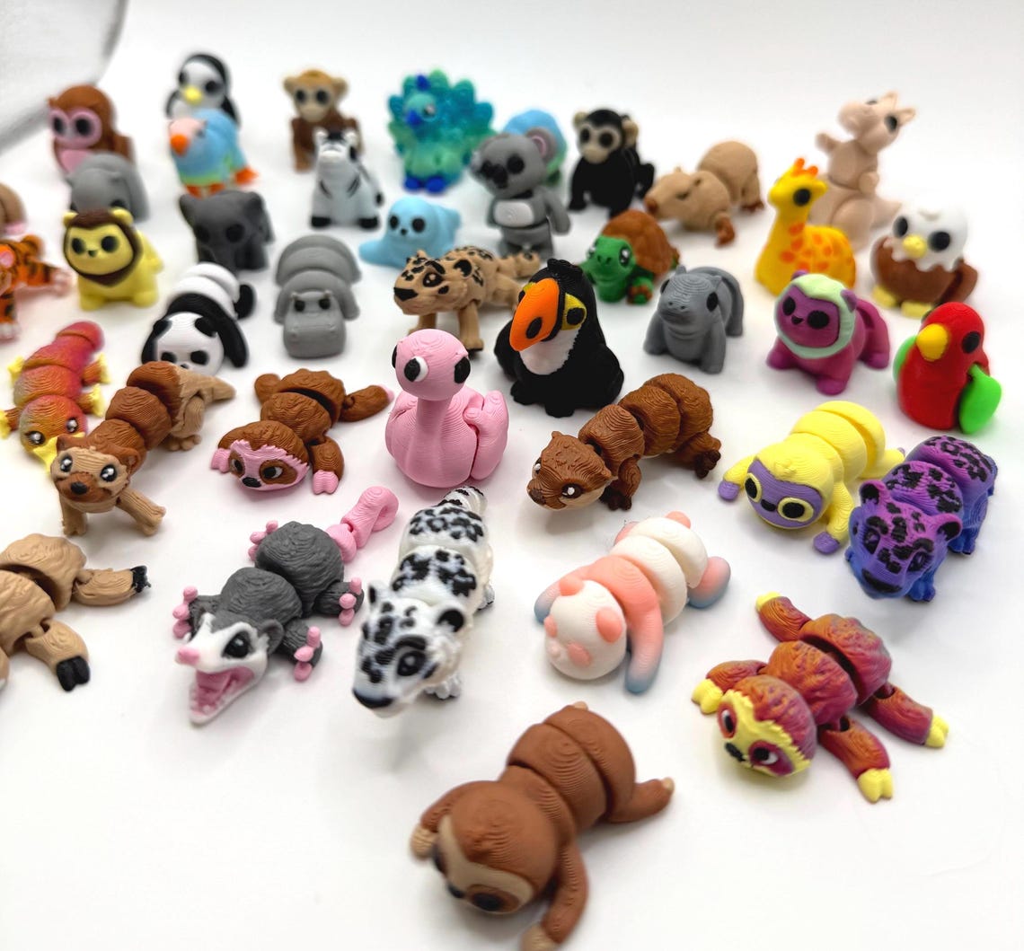 Zoo Animals - Mini Articulated Animals - 3D Printed - Etsy