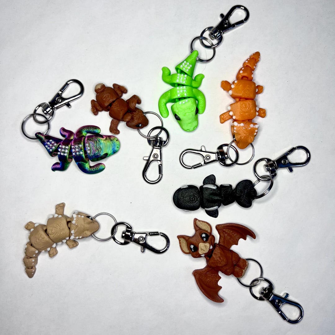 Mini Animal Keychains 3D Printed Mini Articulated Animals PICK YOUR OWN - Etsy