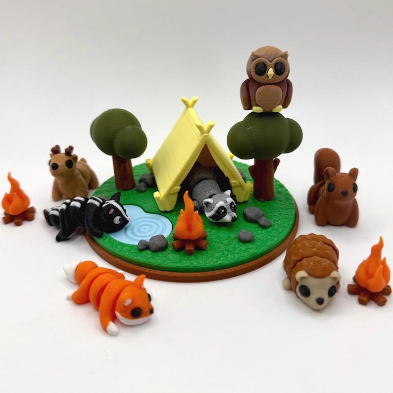 Campground Play Set With Woodland Creatures - Etsy Canada