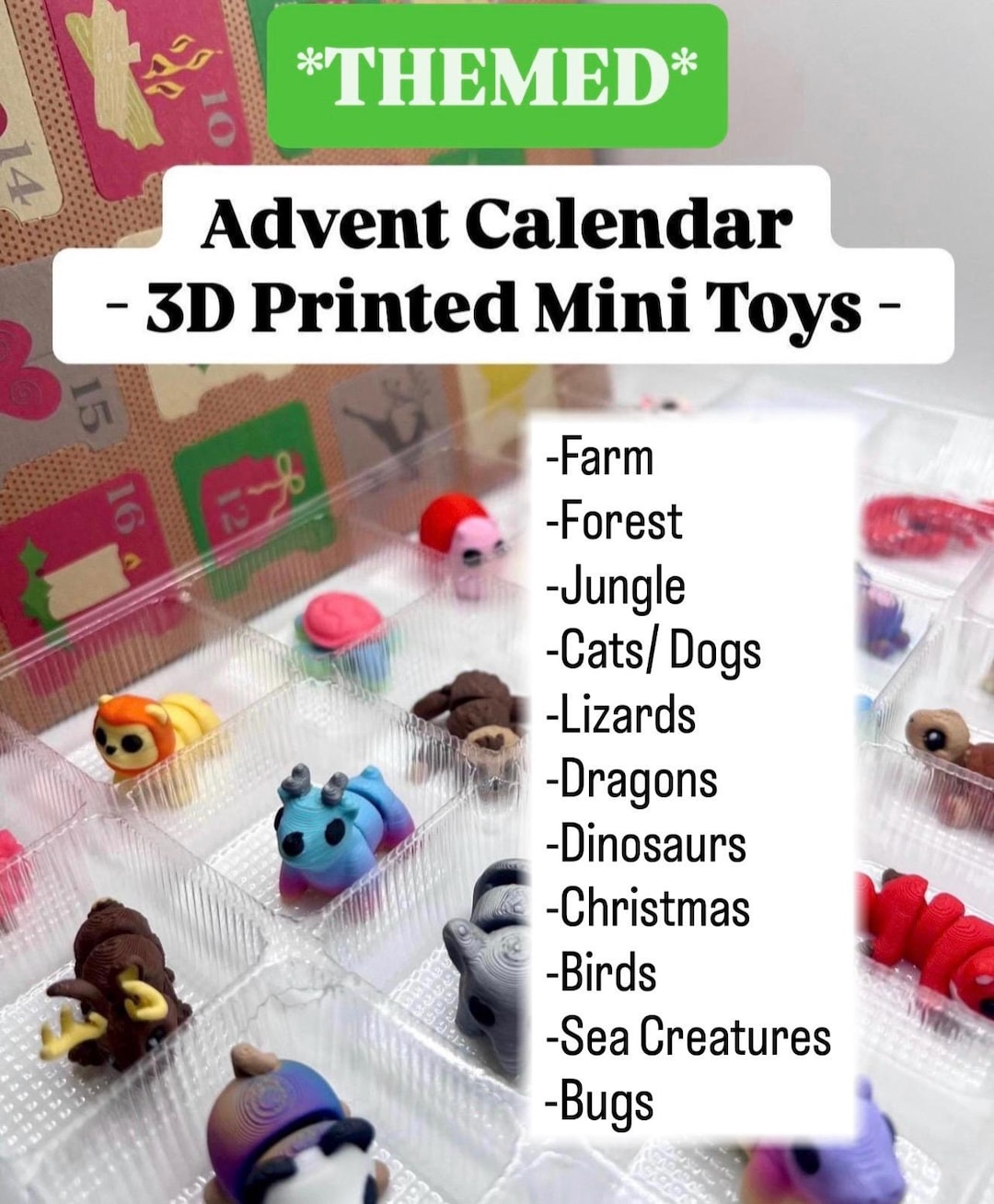 Themed Advent Calendar for Christmas Filled With Mini Animals ...